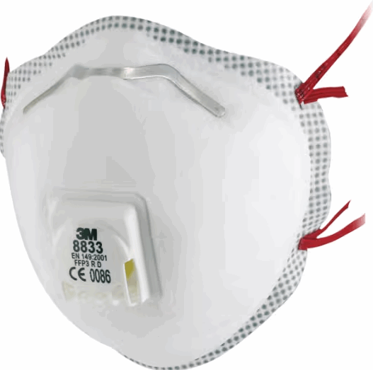 3M 8833 MASKE P3 M/VENTIL - Øverland & Co